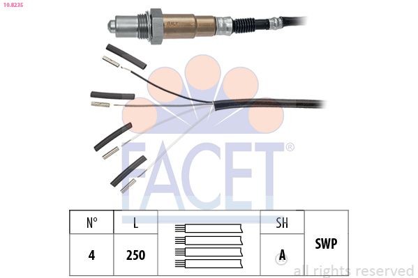 FACET Lambda Sensor 10.8235 Made in Italy - OE Equivalent - Reduced prices
