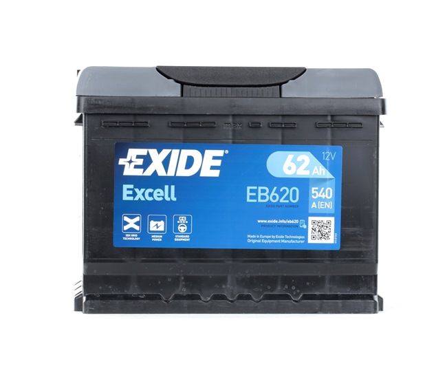 Batteria avviamento EXIDE EXCELL EB620 62Ah, 540A, Accumulatore piombo ...